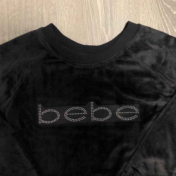 bebe | Intimates & Sleepwear | Nwt Bebe Velour Black Pajama Legging Set ...
